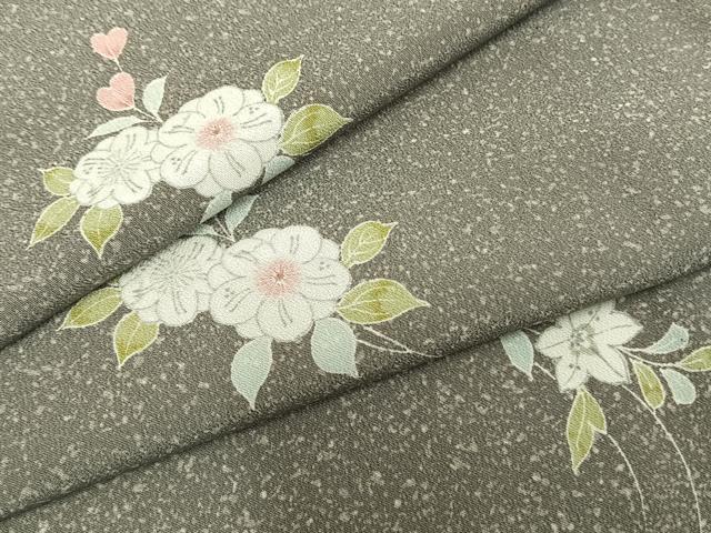 平和屋着物▽小紋　単衣　草花文　洗える着物　AAAZ1735fy 平和屋着物▽小紋 単衣 草花文 洗える着物 AAAZ1735fy