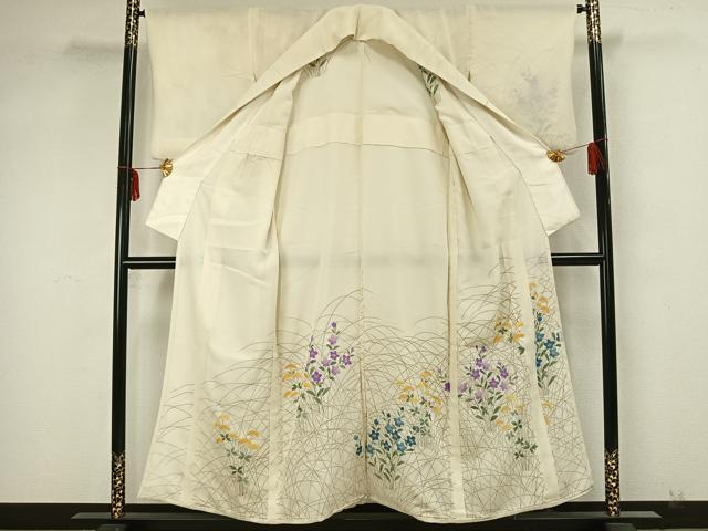 平和屋着物▽訪問着 無双 紗袷 紗×絽 流水渡橋花文