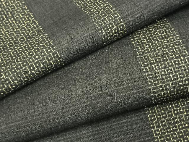 平和屋着物▽上質な紬　単衣　80亀甲　間道　正絹　逸品　AAAZ1744fy