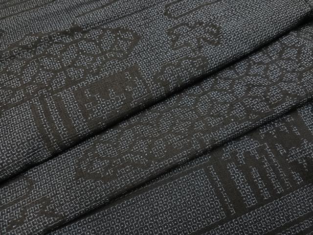 平和屋着物●結城紬　吉祥草木文　正絹　逸品　未使用　AAAZ1765ph