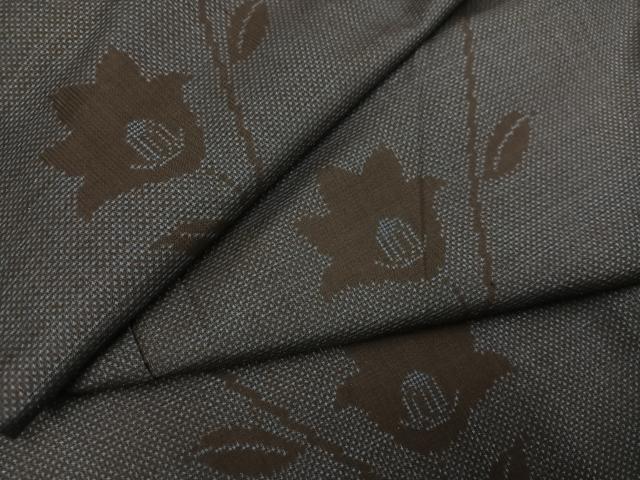 平和屋着物●本場大島紬　一元7マルキ　枝花文　正絹　逸品　AAAZ1782ph