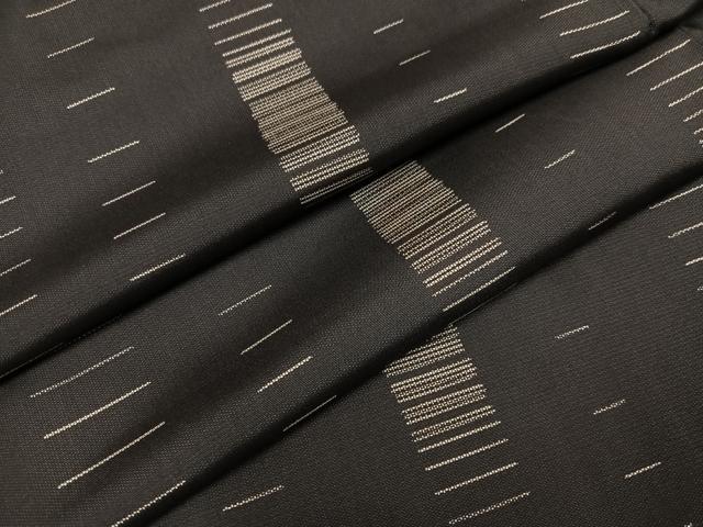 平和屋着物●本場染大島紬　変わり間道　黒地　正絹　逸品　AAAZ1796ph