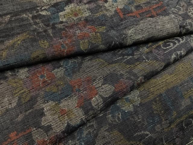 平和屋着物●上質な紬  草花文　正絹　逸品　未使用　AAAZ1804ph