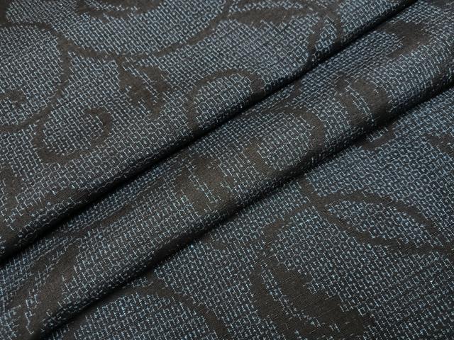 平和屋着物●結城紬　80亀甲　唐草文　正絹　逸品　AAAZ1808ph