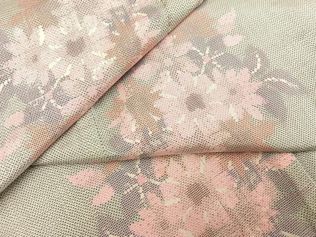 平和屋着物●本場大島紬　一元7マルキ　草花文　正絹　逸品　AAAZ1943ph