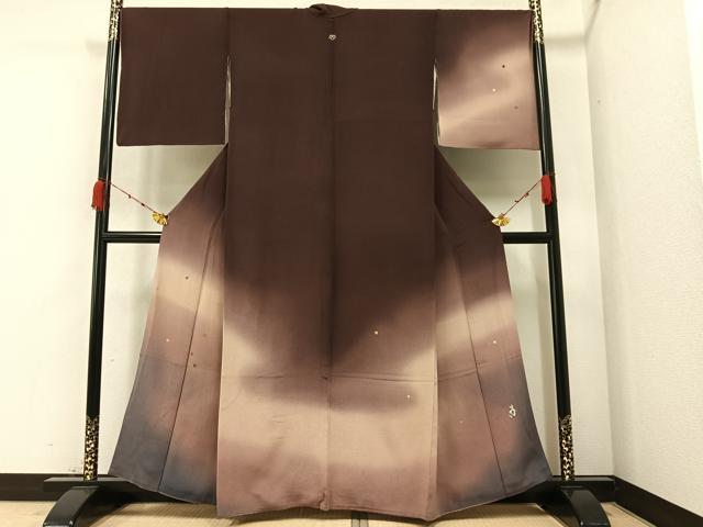 平和屋着物●人形作家・ホリヒロシ　訪問着　箔散らし　暈し染め　金彩　正絹　逸品　AAAZ1966ph