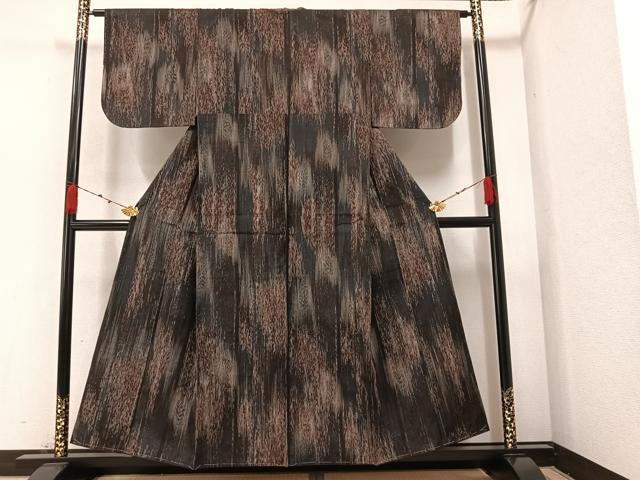 平和屋着物●本場大島紬　残糸織　やたら織　変わり間道　正絹　逸品　未使用　AAAZ1973ph