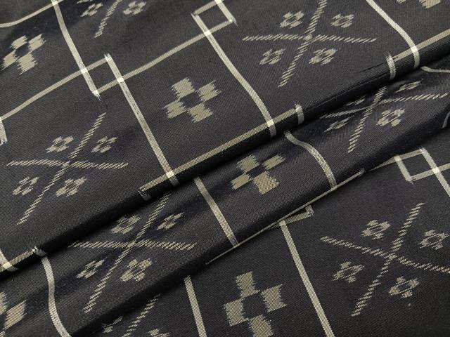 平和屋着物●本場琉球紬　変わり格子　正絹　逸品　AAAZ1990ph