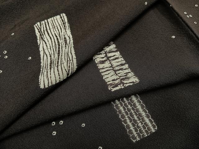 平和屋着物●上質な小紋　絞り文様　正絹　逸品　AAAZ1995ph