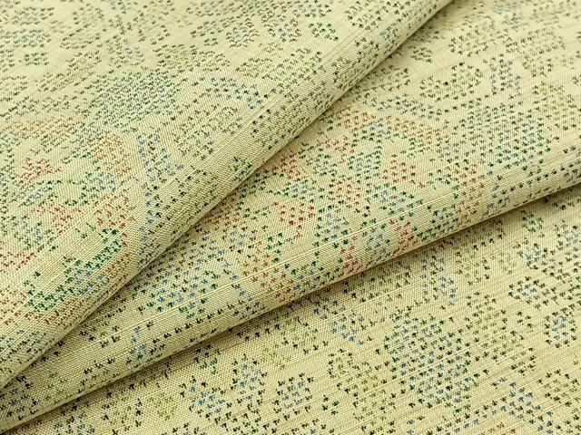 平和屋着物▽本場塩沢結城　単衣　蜀江花文　証紙付き　正絹　逸品　AAAZ2325jh