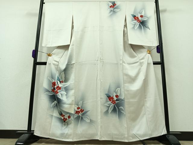 平和屋着物▽訪問着　単衣　枝花文　暈し染め　正絹　逸品　AAAZ2337jh