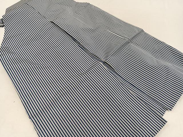 平和屋着物○男性 馬乗り袴 縞 黒地 正絹 逸品 AAAZ3727ck 平和屋着物○