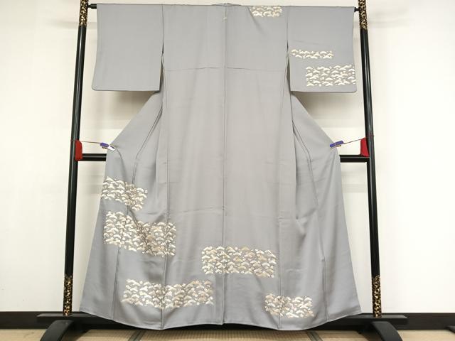 平和屋着物●総刺＆#32353；　訪問着　松梅文　金糸　正絹　逸品　AAAZ3030np