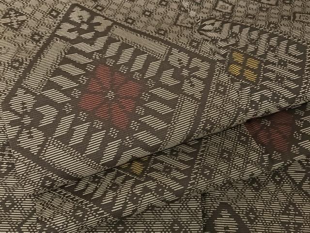 平和屋着物●本場大島紬　花菱文　正絹　逸品　AAAZ3040np