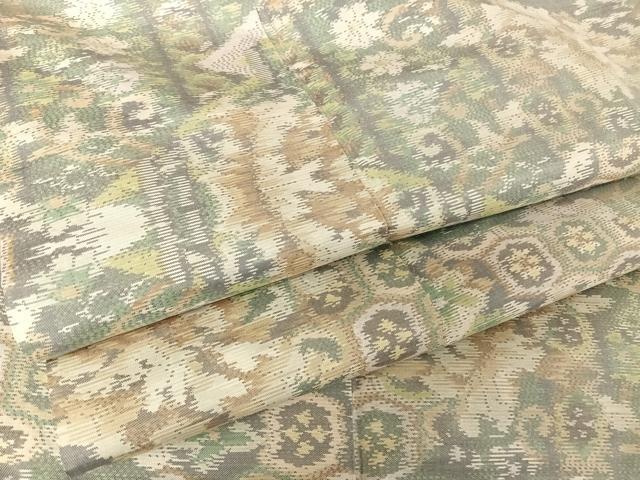 平和屋着物●本場大島紬　白大島　緯総絣　草花文　正絹　逸品　AAAZ3081np