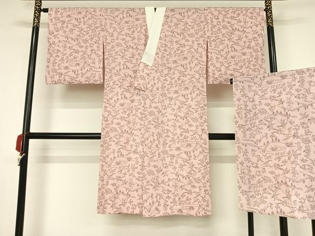 平和屋着物●長襦袢　無双仕立て　鳥獣戯画　洗える着物　AAAZ3092np