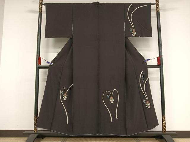 平和屋着物●世界的人形師　辻村寿三郎　ジュサブロー　訪問着　うさぎ　兎　黒地　正絹　逸品　AAAZ3106np