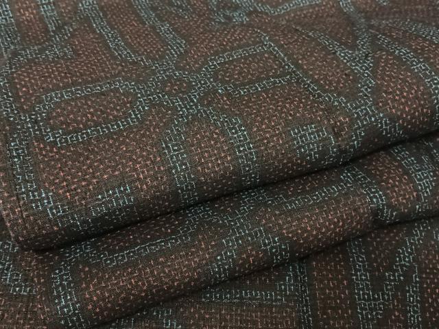 平和屋着物●本場結城紬　重要無形文化財　80亀甲　幾何学文様　正絹　逸品　AAAZ3116np