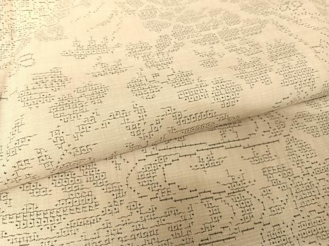 平和屋着物●結城紬　100亀甲　流水花文　さが美扱い　正絹　逸品　AAAZ3126np