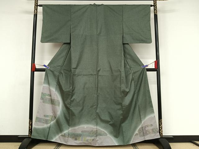 平和屋着物●本場染大島紬　訪問着　大雪輪　暈し染め　正絹　逸品　未使用　AAAZ3144np