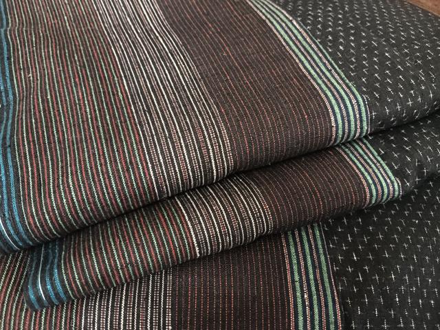 平和屋着物●本場結城紬　重要無形文化財　縞　正絹　逸品　AAAZ3153np