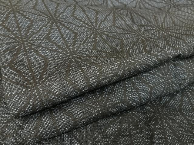 平和屋着物●上質な紬　麻の葉文様　正絹　逸品　AAAZ3193np