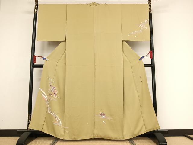 平和屋着物●京の名門　じゅらく謹製　帝王紫　訪問着　刺繍　貝桶　文箱　金糸　正絹　逸品　AAAZ3206np