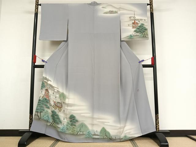 平和屋着物●訪問着　作家物　手描き　祇園祭　暈し染め　正絹　逸品　未使用　AAAZ3253np