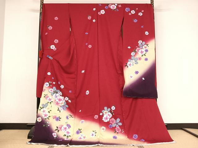 平和屋着物●豪華振袖　草花文　仮絵羽　逸品　未使用　AAAZ3281np