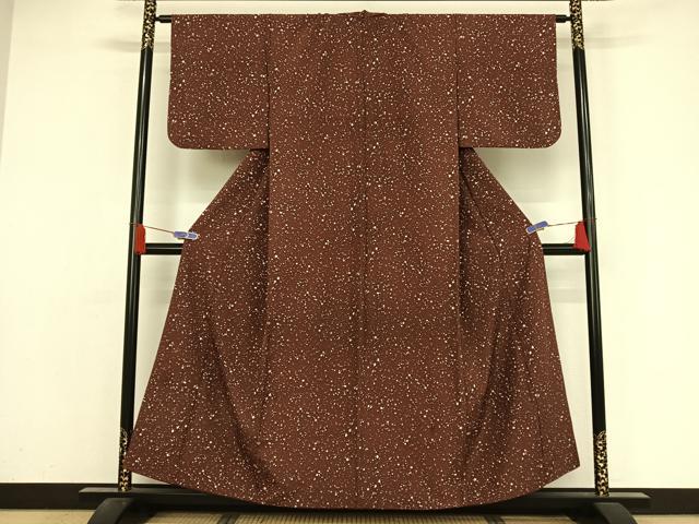 平和屋着物●洗える最高級着物　＜英＞はなぶさ謹製　小紋　雪　洗える着物　AAAZ3288np