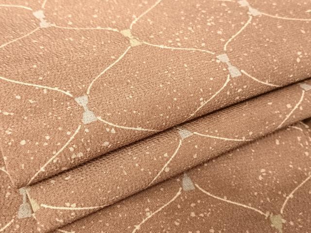 平和屋着物●洗える最高級着物　＜英＞はなぶさ謹製　小紋　網目文　洗える着物　AAAZ3294np