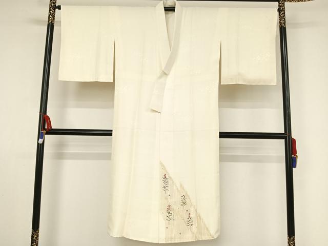 平和屋着物●長襦袢　袷　友禅　草花　箔散らし地紋　鈴乃屋扱い　正絹　逸品　AAAZ3319np