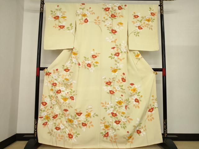 平和屋着物●訪問着　友禅　草花文　金彩　松坂屋扱い　正絹　逸品　未使用　AAAZ3737ck