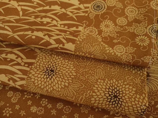 平和屋着物●上質な小紋　型染め　切嵌花文　正絹　逸品　AAAZ3751ck