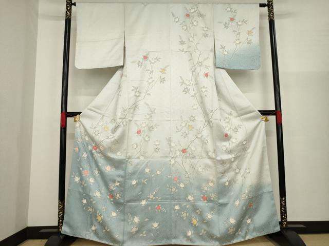 平和屋着物●訪問着　駒刺繍　橘　暈し染め　金彩　正絹　逸品　AAAZ3764ck