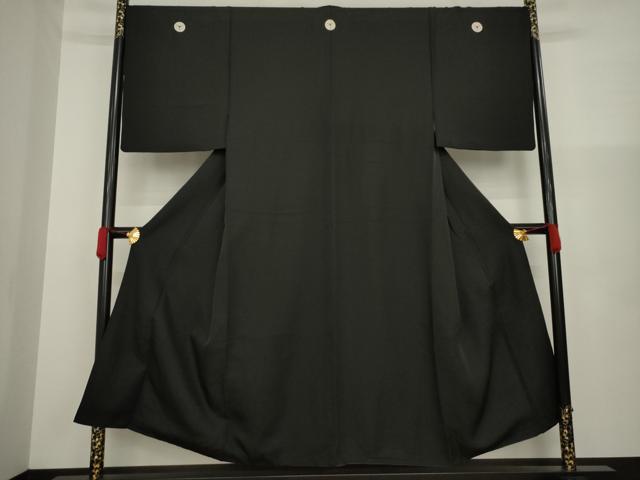 平和屋着物●男性　黒紋付　正絹　逸品　AAAZ3771ck