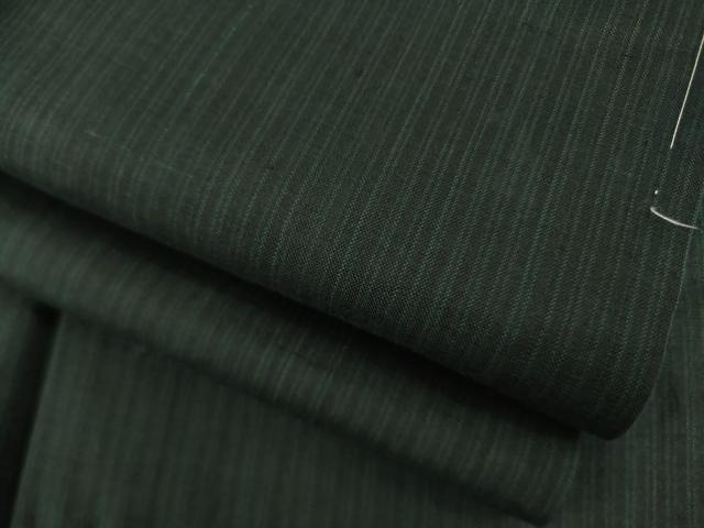 平和屋着物●男性　紬　縞　黒地　正絹　逸品　AAAZ3796ck