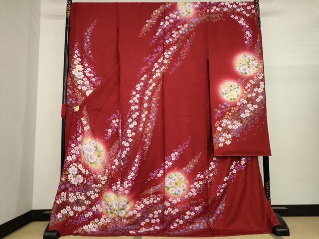 平和屋着物●豪華振袖　花丸文　暈し染め　丹後ちりめん　金彩　仮絵羽　逸品　未使用　AAAZ3834ck