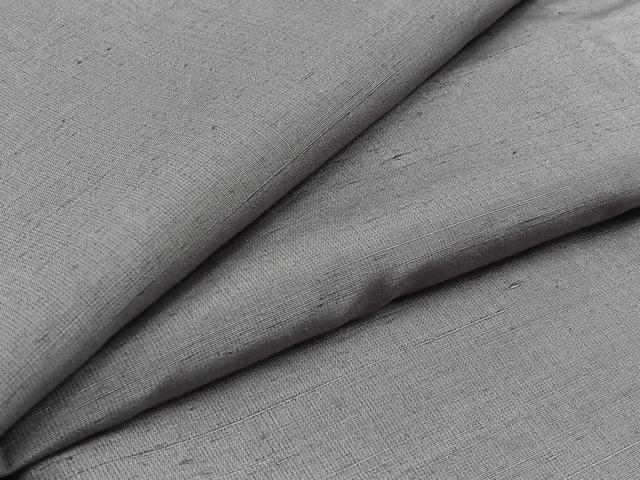 平和屋着物▽結城紬　単衣　色無地　藤色　正絹　逸品　AAAZ3983jh