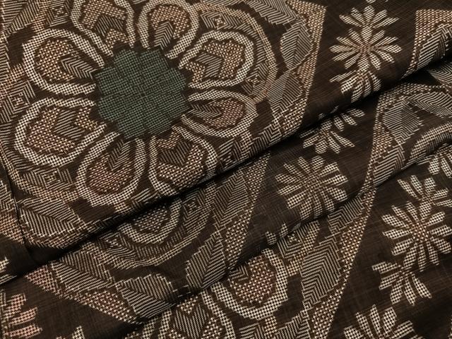 平和屋着物●本場大島紬　龍郷絣　正絹　逸品　AAAZ4489ph