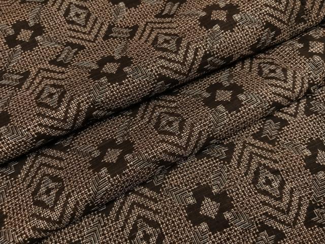 平和屋着物●本場大島紬　割り込み絣　菱丸文　正絹　逸品　未使用　AAAZ4492ph