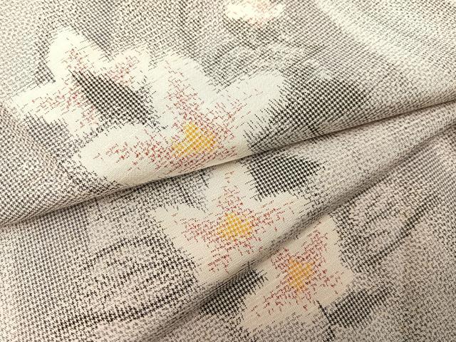 平和屋着物●上質な紬　草花文　正絹　逸品　未使用　AAAZ4504ph