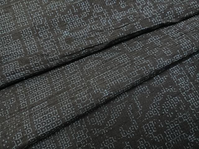 平和屋着物●結城紬　80亀甲　花間道　正絹　逸品　AAAZ4508ph