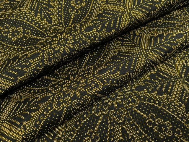 平和屋着物●本場大島紬　一元7マルキ　草花文　正絹　逸品　AAAZ4521ph