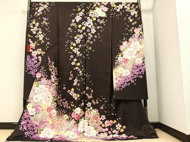 平和屋着物●豪華振袖　花尽くし　暈し染め　金彩　仮絵羽　逸品　未使用　AAAZ4527ph