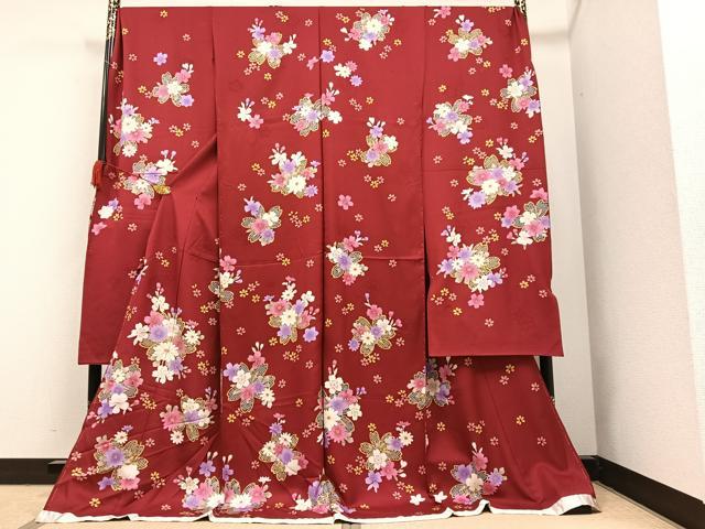 平和屋着物●豪華振袖　刺繍　舞花文　金彩　仮絵羽　逸品　未使用　AAAZ4530ph