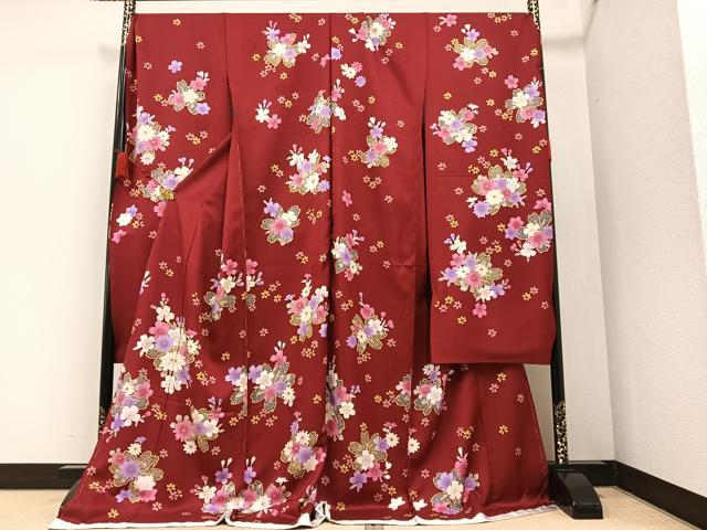 平和屋着物●豪華振袖　舞花文　仮絵羽　逸品　未使用　AAAZ4533ph