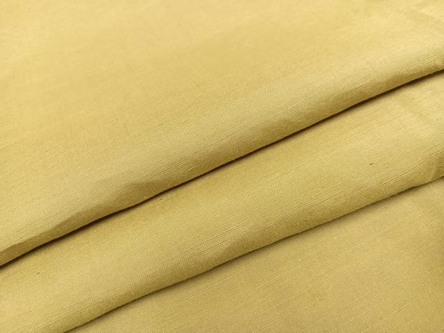 平和屋着物●結城紬　色無地　桑染色　正絹　逸品　AAAZ4557ph