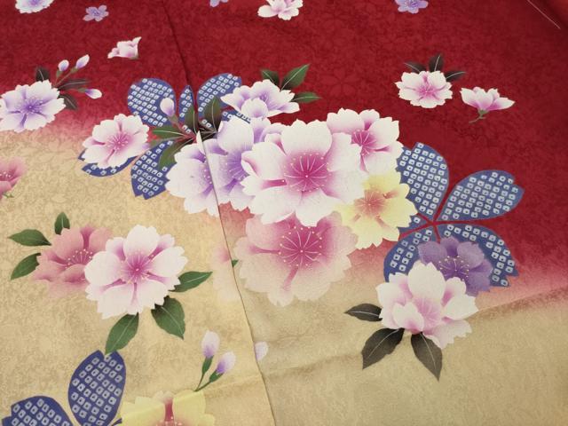 平和屋着物○豪華振袖 舞花文 暈し染め 仮絵羽 逸品 未使用 AAAZ4762ck