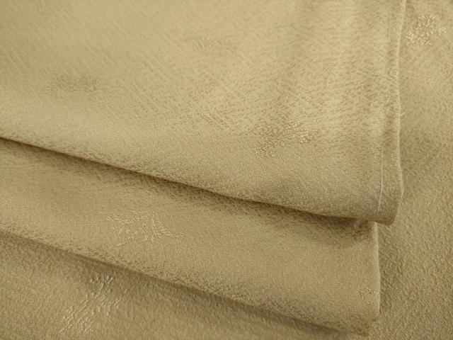 平和屋着物●上質な色無地　草花地紋　香色　正絹　逸品　AAAZ4836ck